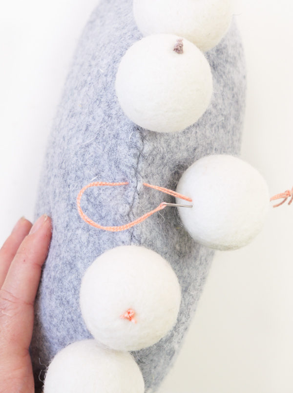DIY Snowball Pillow - Sugar & Cloth Home Decor
