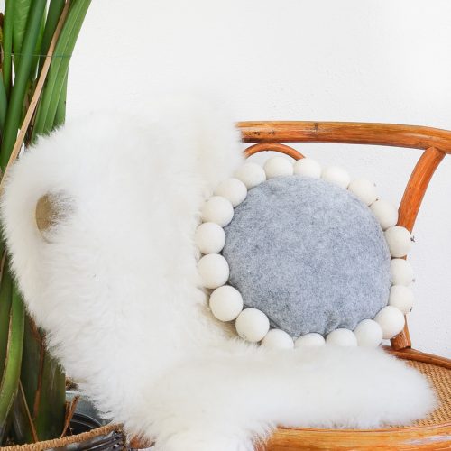 DIY Snowball Pillow - Sugar & Cloth Home Decor